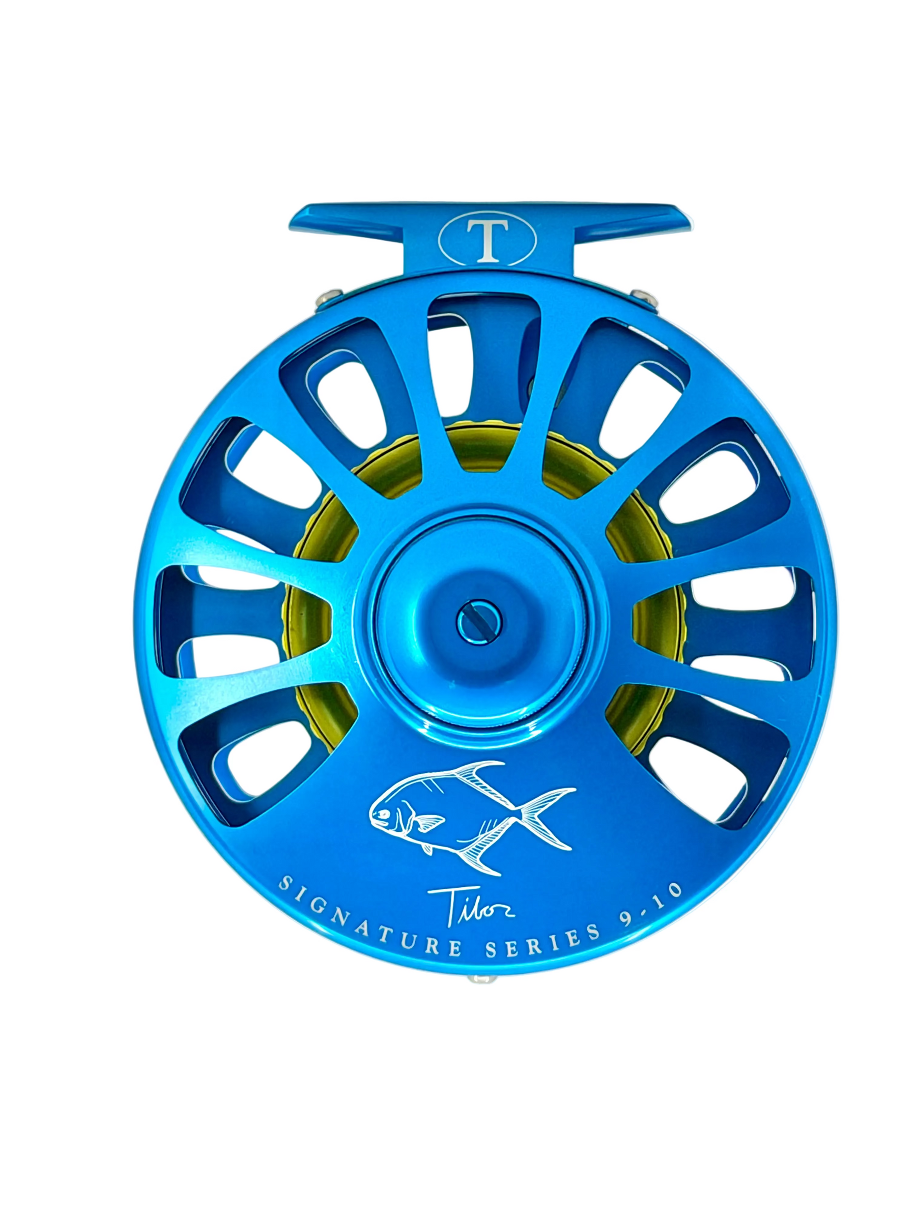 Tibor Sig. Series 9/10 - Aqua w/Lemon Lime Hub & Tibor Permit Engravin ...